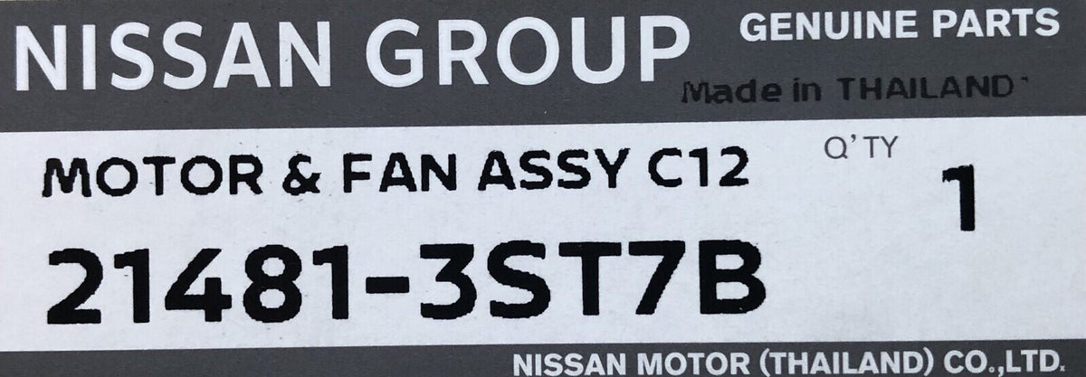 Motor & Fan Assembly-With Shroud 21481-3ST7B for Nissan – The Car Parts ...