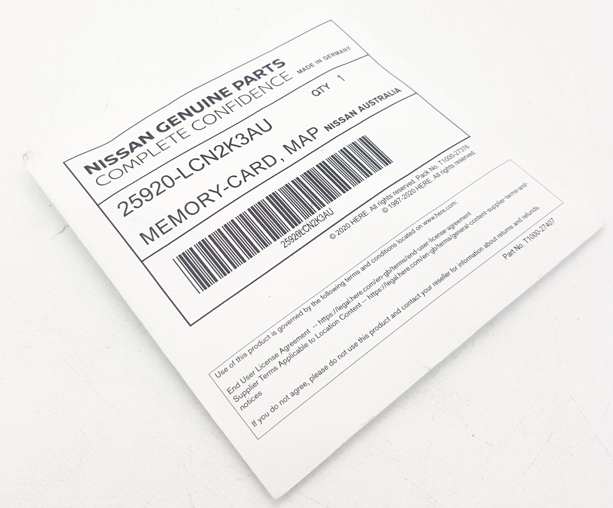 Memory Card Map 25920-LCN2K3AU for Nissan Genuine – The Car Parts Shop
