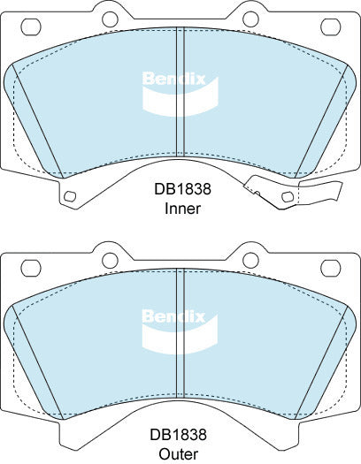 Brake Disc Pad Set Front Bendix DB1838 4WD For Toyota Landcruiser TUND ...
