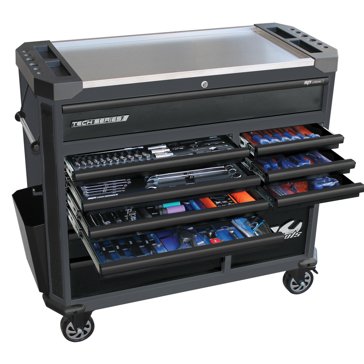 SP Tools Tech Series Trade Technician 13 Draw Roller Cabinet Tool Kit ...